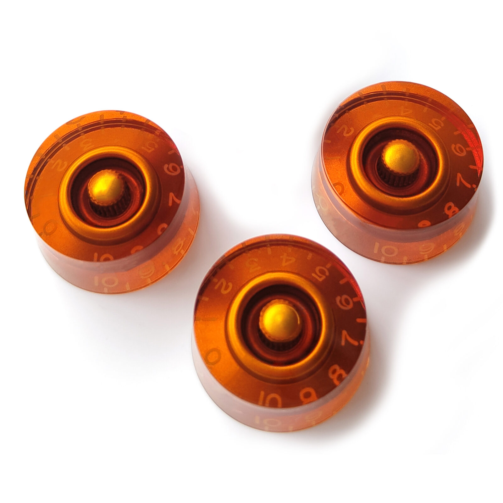 Left Handed Speed Control Knobs – Amber | Guitar Anatomy