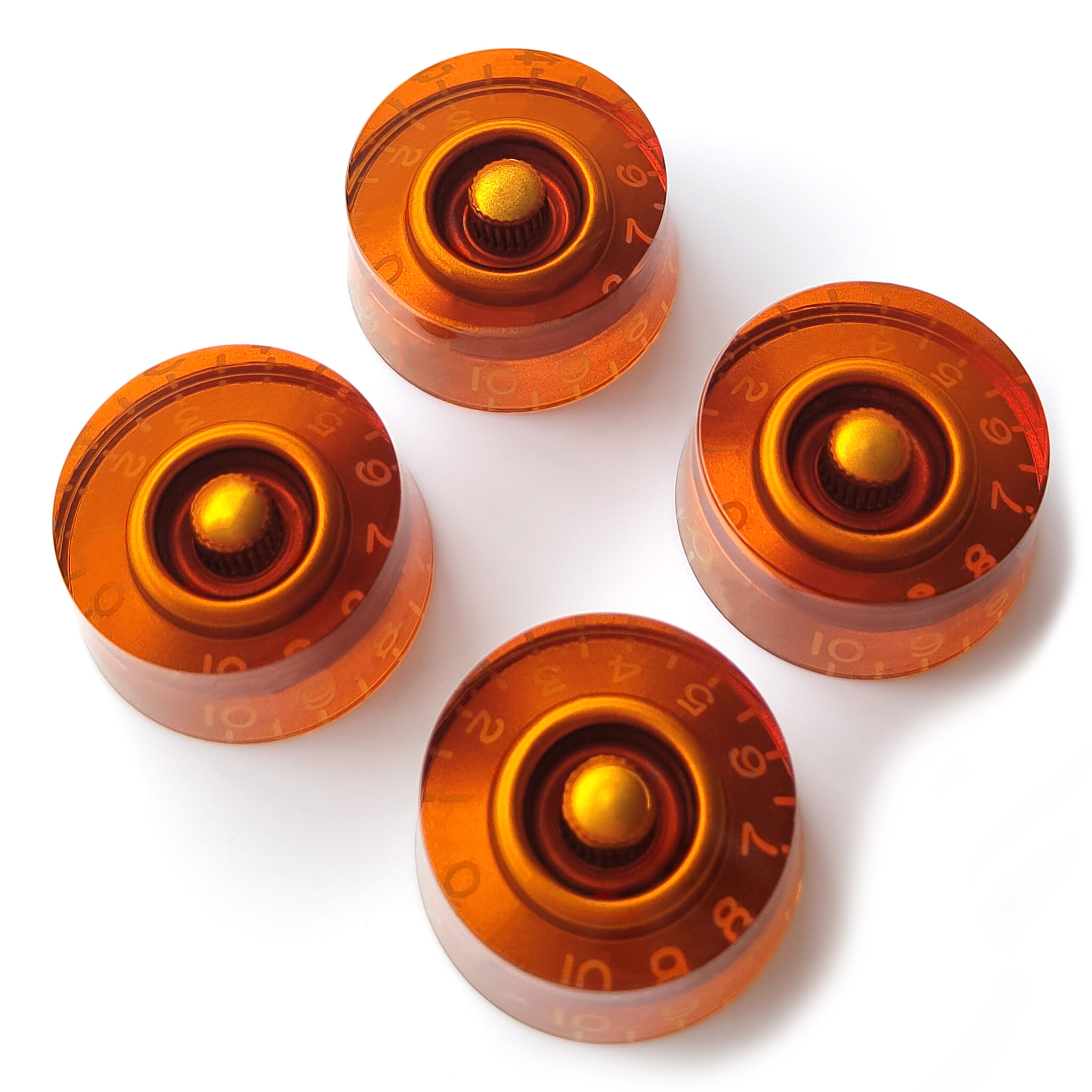 Left Handed Speed Control Knobs – Amber | Guitar Anatomy