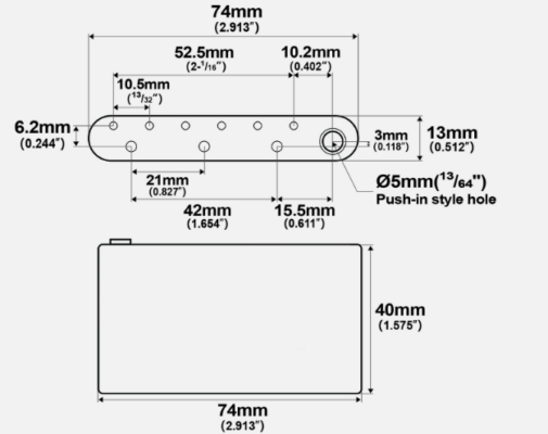Solid Brass Strat Block | Full Block Upgrade | Push-in Tremolo